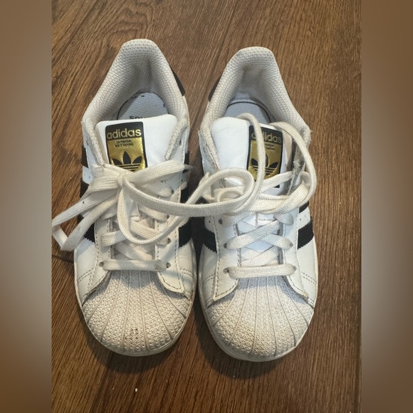 adidas | Shoes | Adidas White And Black Sneakers With Iconic Shell Toe ...